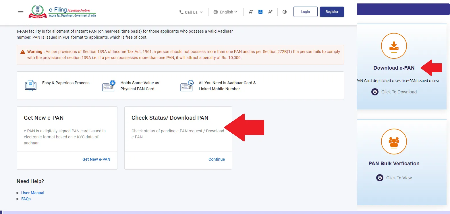 PAN Card Download - Download ePAN Card On NSDL, UTIITSL and E-Filing Portal