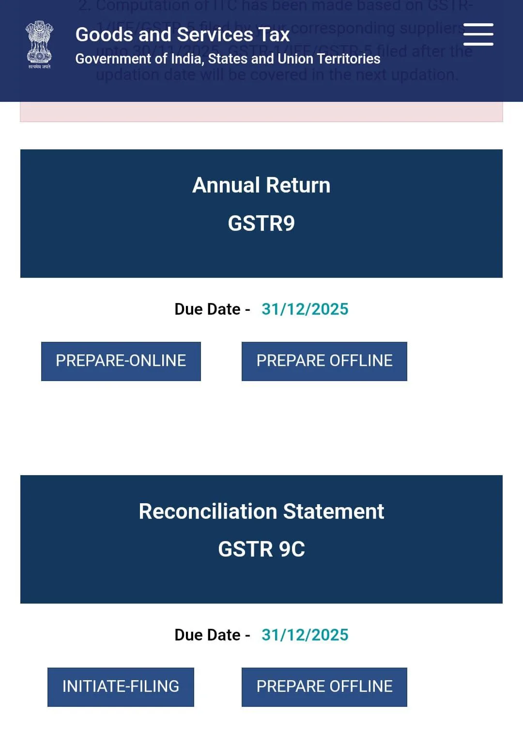 GSTR-9 & GSTR-9C for FY 2024-25 Now Live on the GST Portal