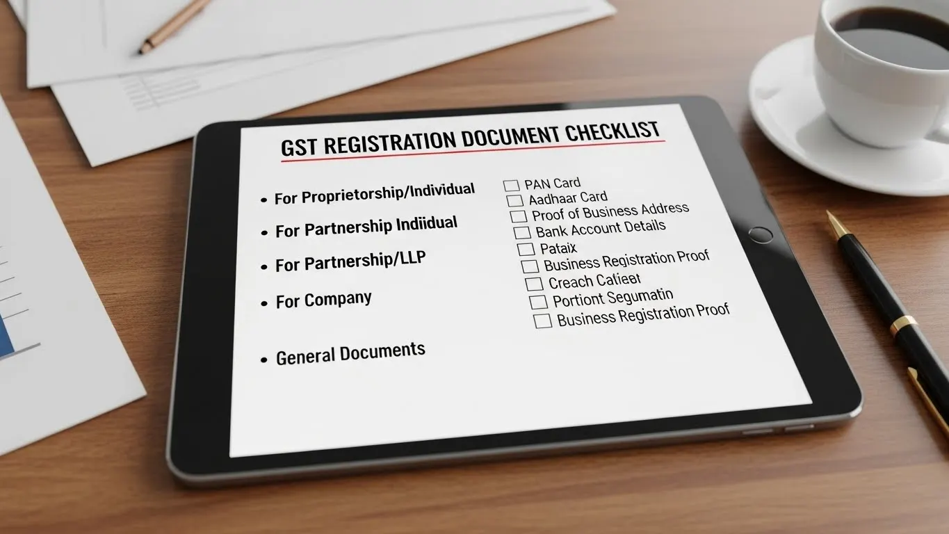 Check-list of Documents Required For GST Registration