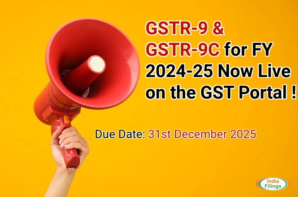 GSTR-9 & GSTR-9C for FY 2024-25 Now Live on the GST Portal - IndiaFilings