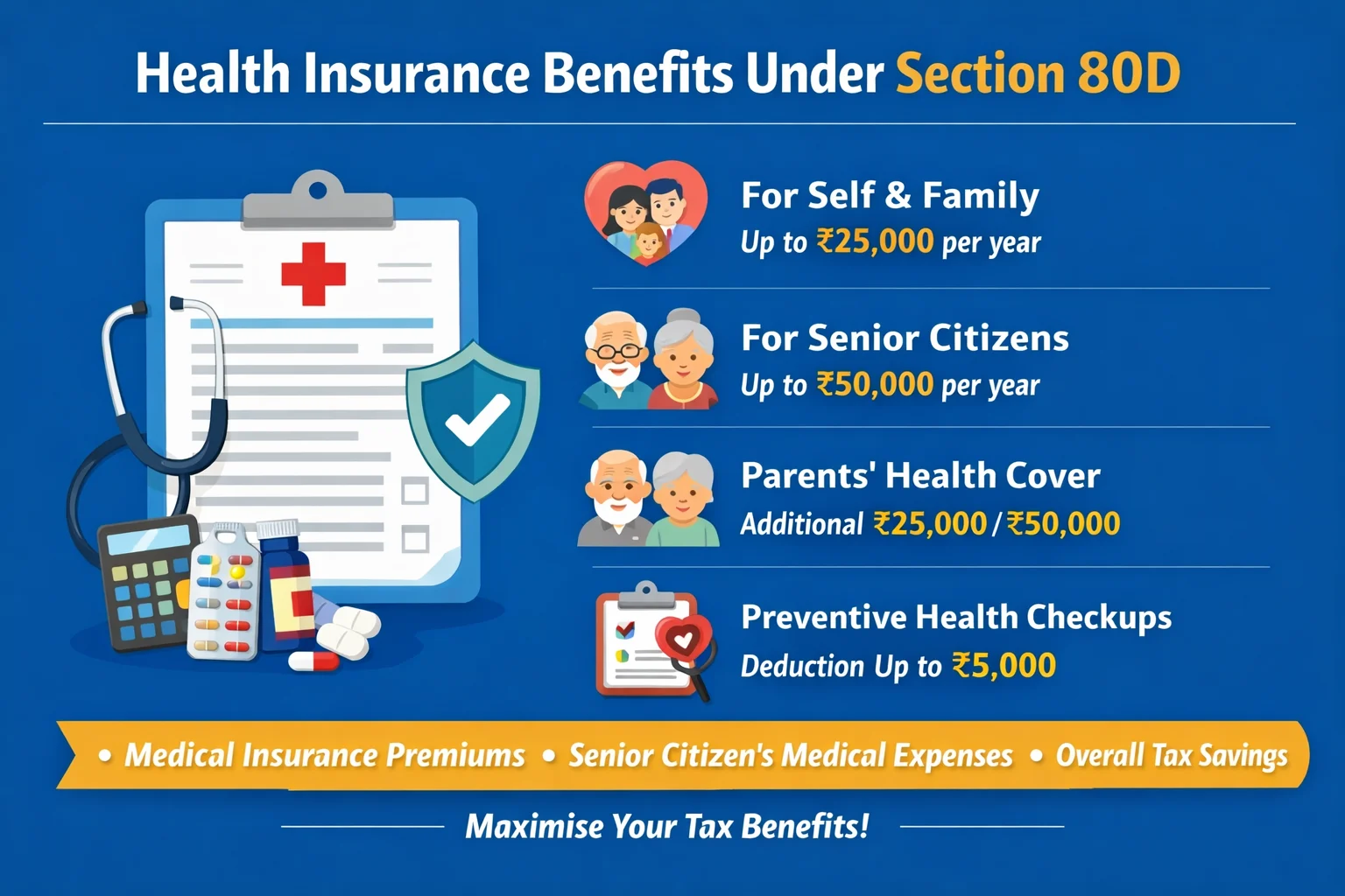 Health Insurance Benefits Under Section 80D – Deductions & Limits Explained