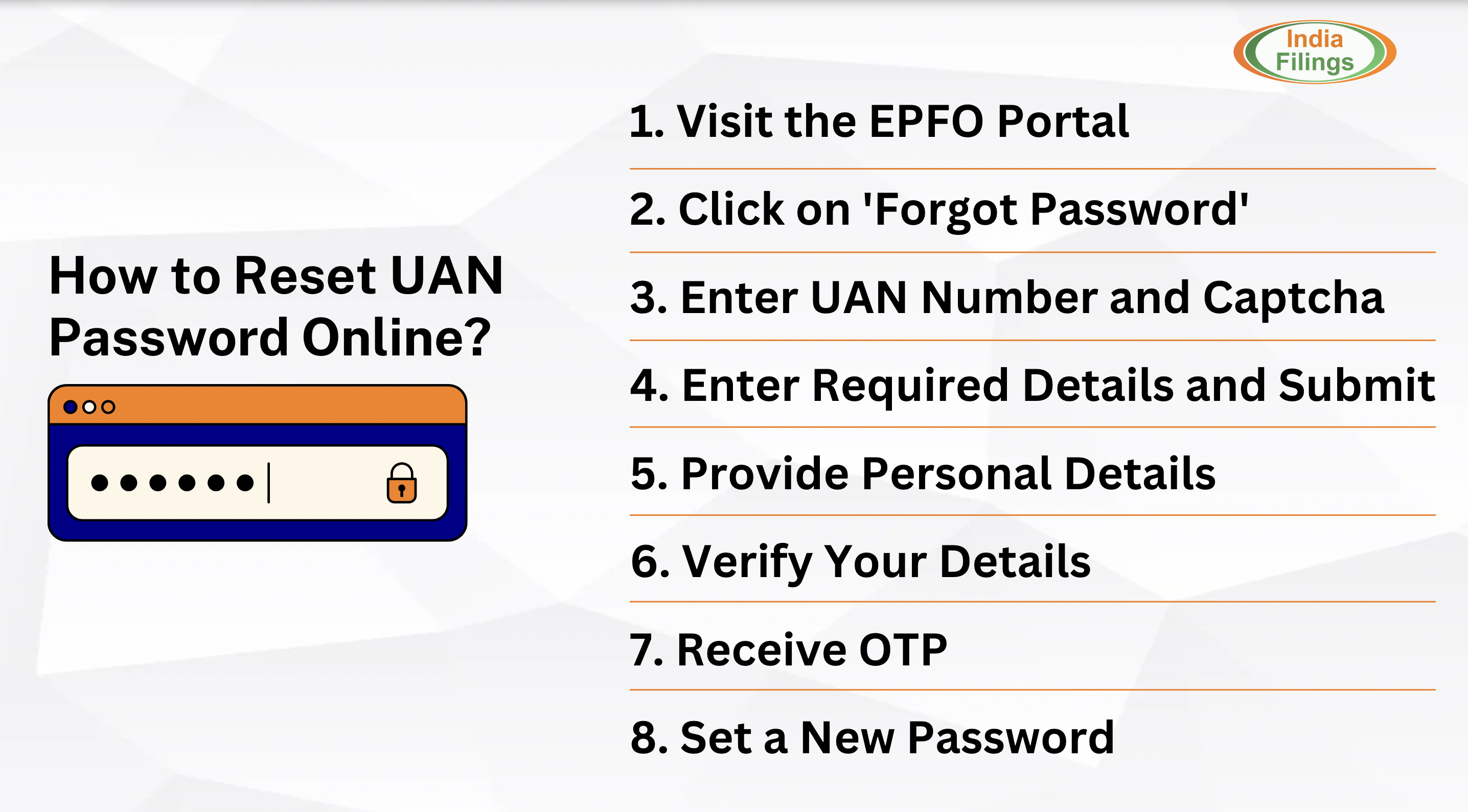 UAN Password Change Reset Online IndiaFilings