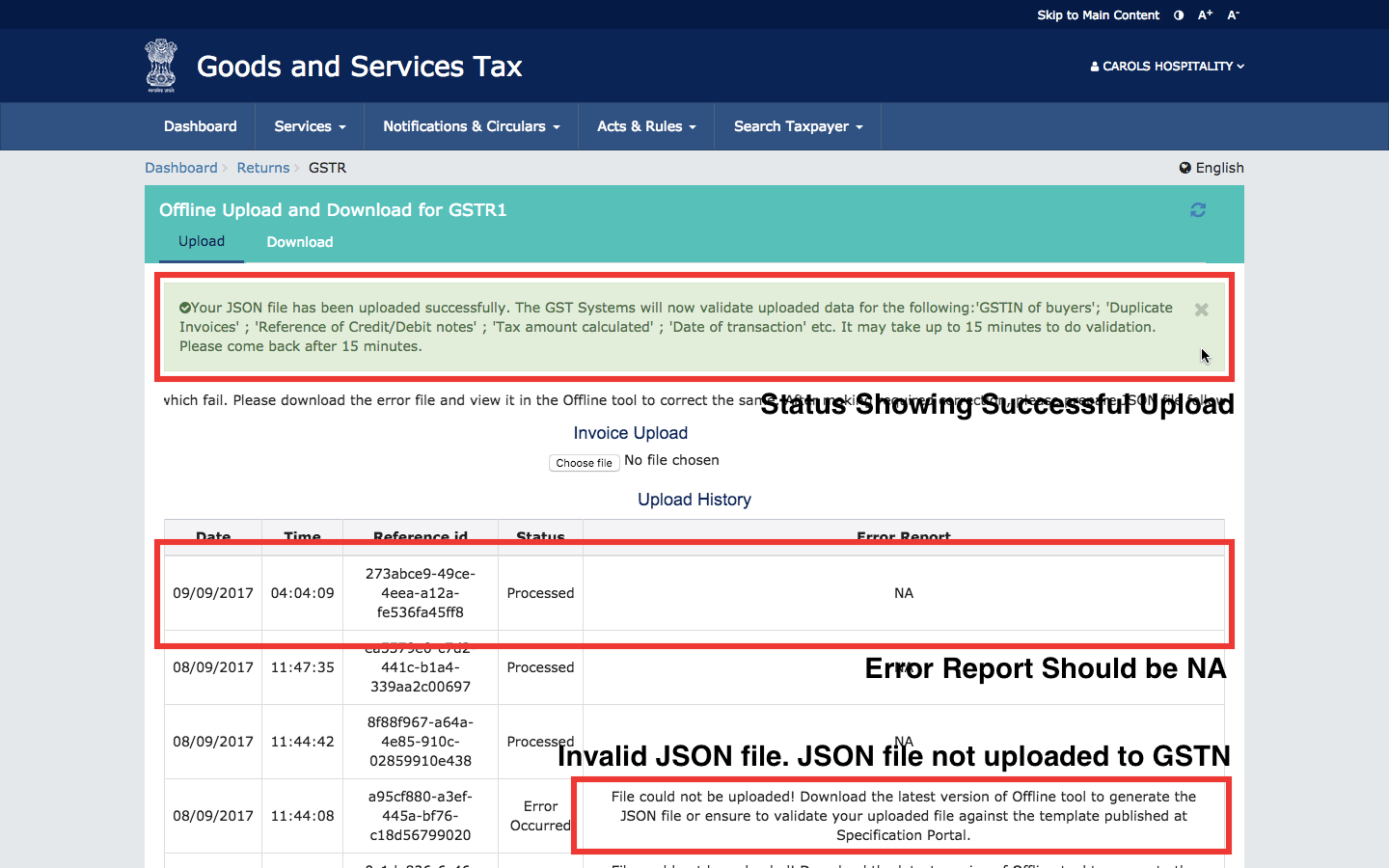 How to Upload JSON File on GST Portal?