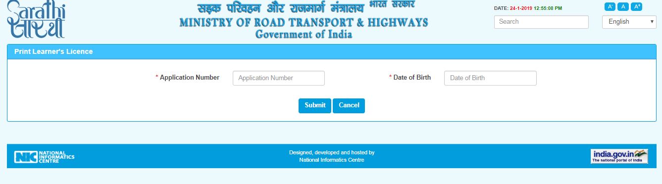 Duplicate Driving License Application India