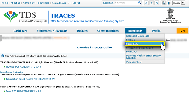 Form 16A: How to Get and Fill Form No.16A? - IndiaFilings