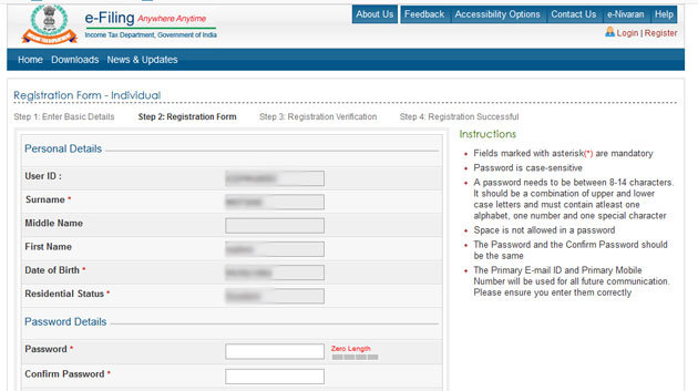 Income Tax eFiling Registration - IndiaFilings