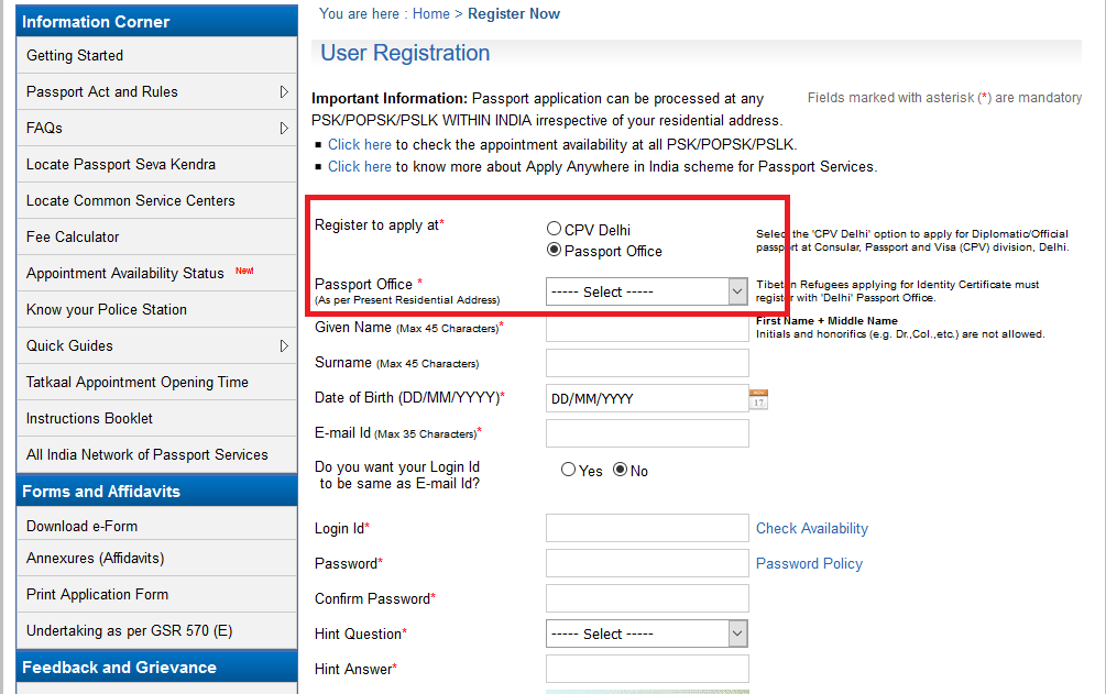 PASSPORT RENEWAL PROCESS ONLINE IN INDIA Corporate Legal Guru