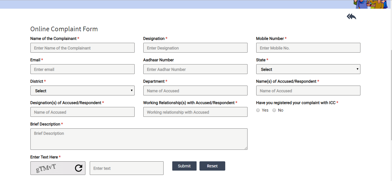 Sexual Harassment Electronic Box (SHe-box) - IndiaFilings