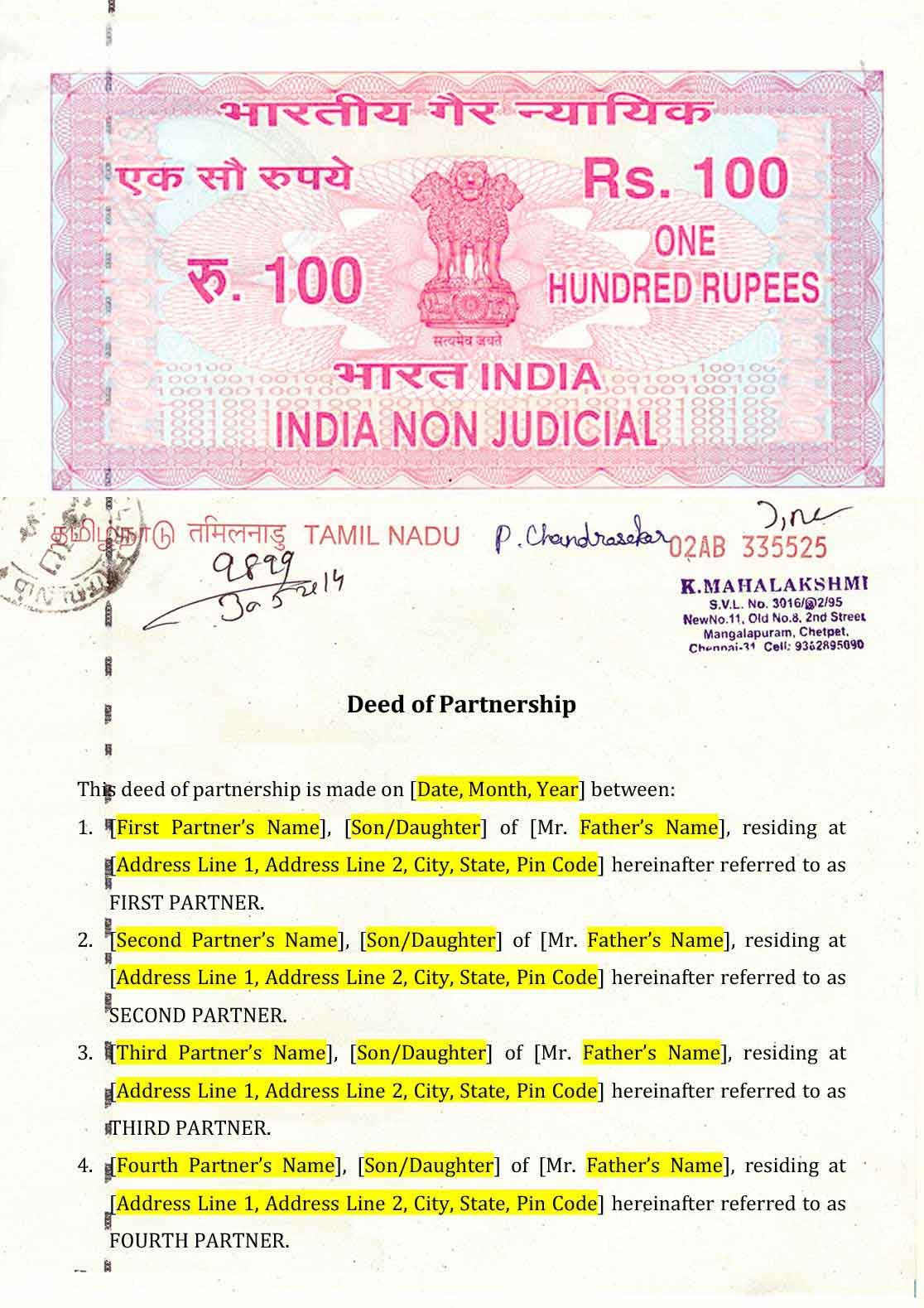 What Is A Partnership Deed 
