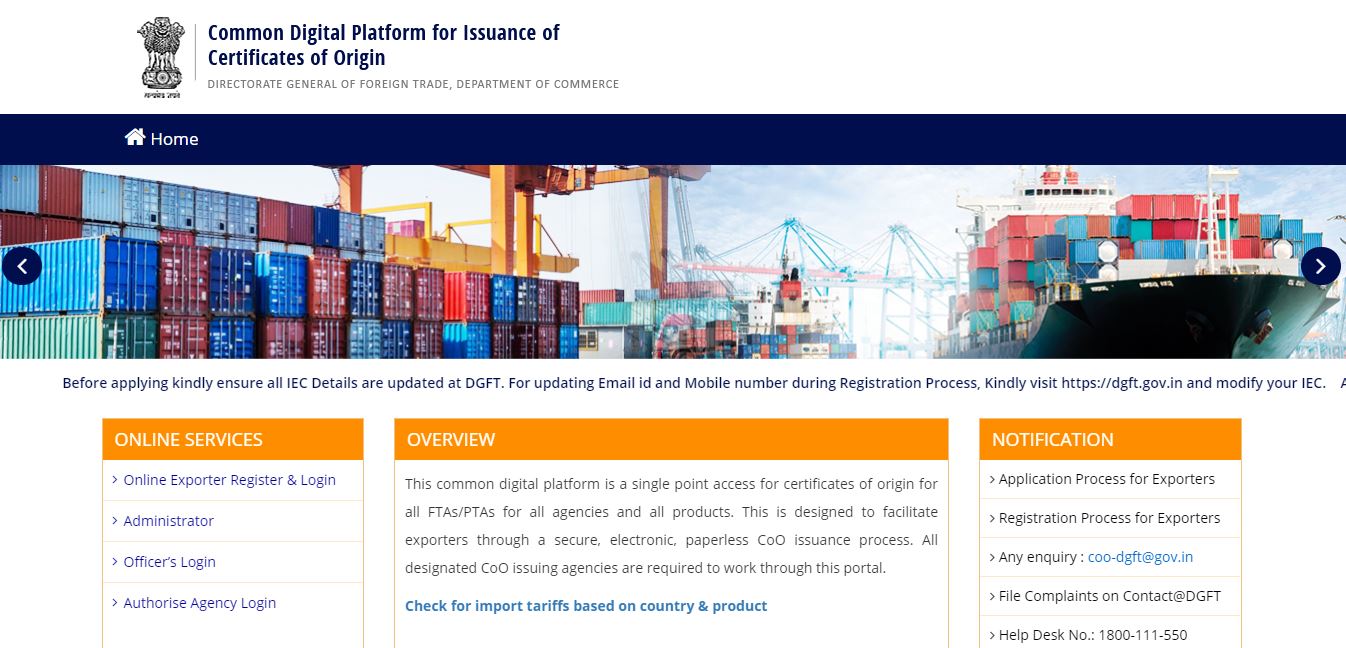 Electronic filing of Non - Preferential Certificate of Origin (CoO NP ...