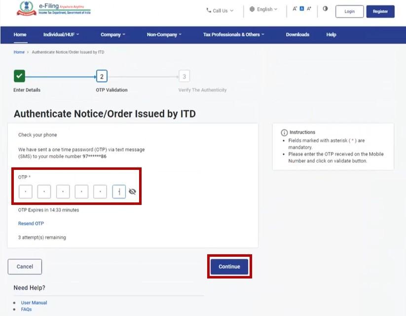 How To Check And Authenticate Income Tax Notice Online - IndiaFilings