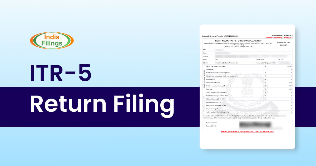 Income Tax Return (ITR) 5 Filing Form | How do I file my ITR-5 Form?